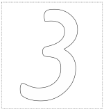 Molde Número 3 grande para imprimir, recortar ou copiar - Artesanato ...