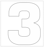 Molde Número 3 grande para imprimir, recortar ou copiar - Artesanato ...