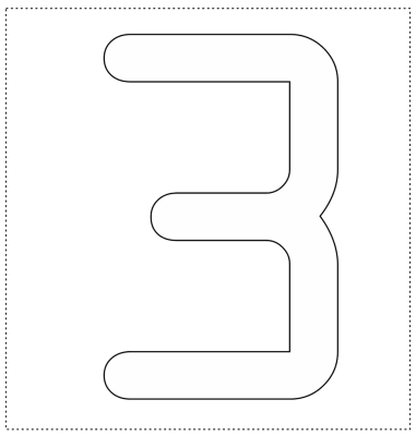 Molde Número 3 grande para imprimir, recortar ou copiar - Artesanato ...