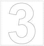 Molde Número 3 grande para imprimir, recortar ou copiar - Artesanato ...
