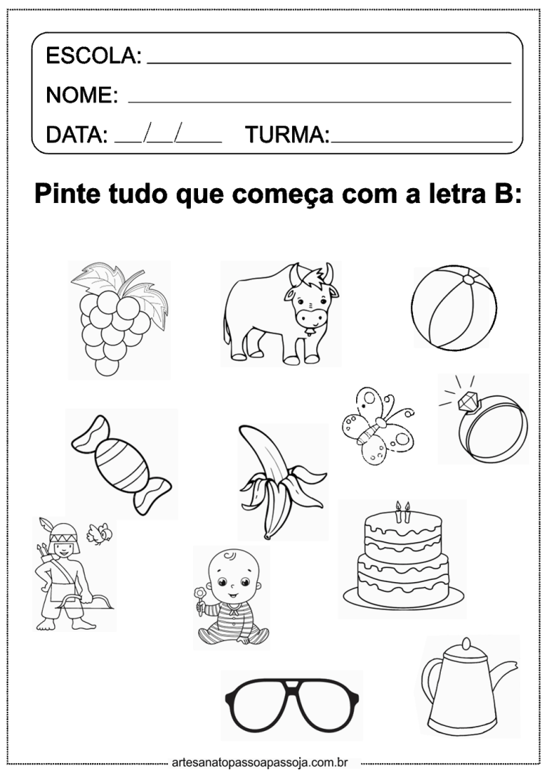 Atividade com a letra B: 11 modelos da educação infantil para imprimir ...