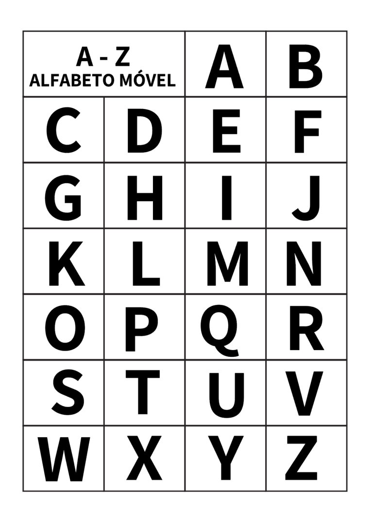 Alfabeto móvel para imprimir completo e colorido - Artesanato Passo a ...