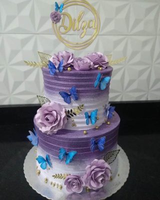 40 Ideias de bolo roxo com glitter super tendência - Artesanato Passo a ...