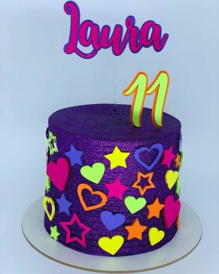 40 Ideias de bolo roxo com glitter super tendência - Artesanato Passo a ...