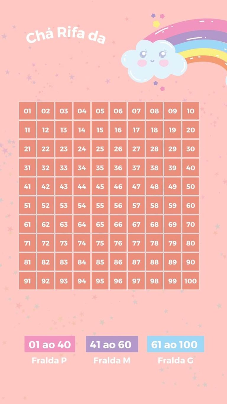 Chá rifa para editar: 5 Modelos prontos de 50, 100 e 150 números ...