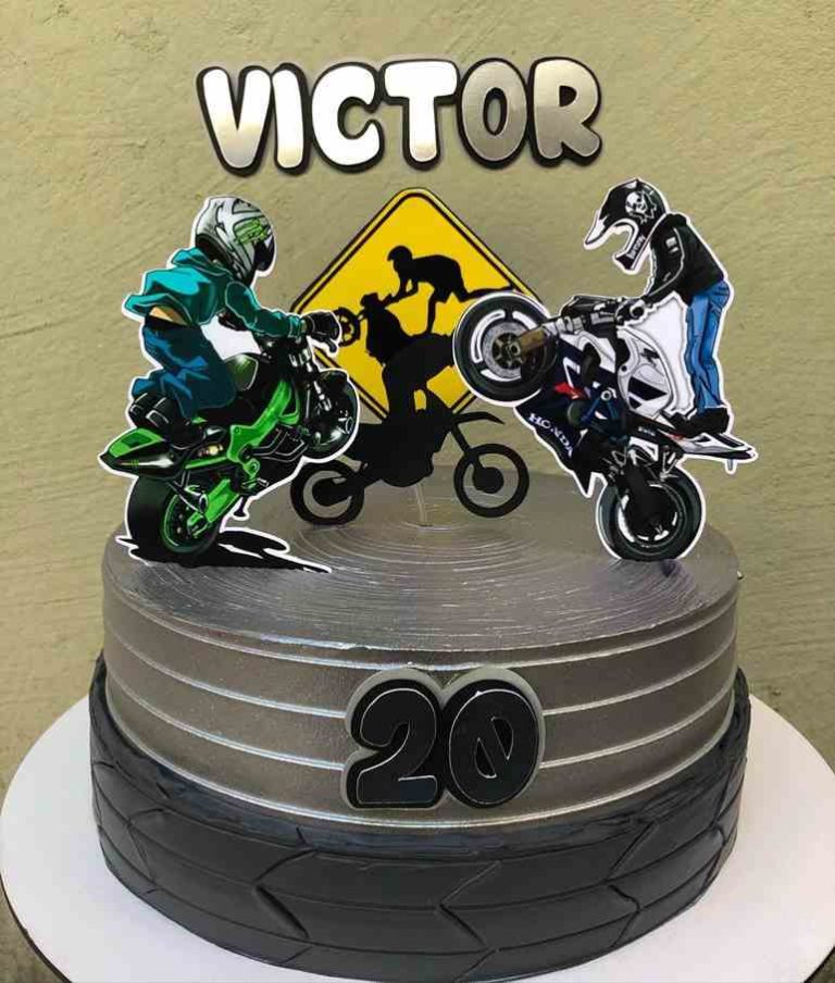 Bolo de moto: 50 modelos para quem ama motociclismo - Artesanato Passo ...