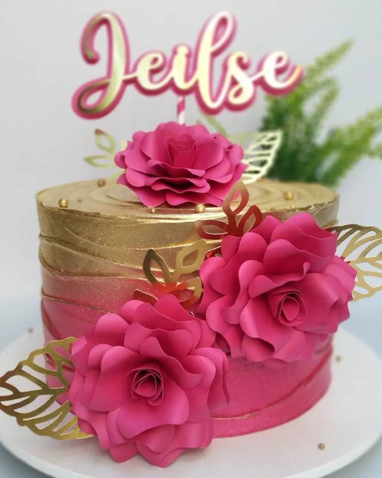 Bolo rosa com dourado: 50 fotos de bolos delicados para impressionar ...