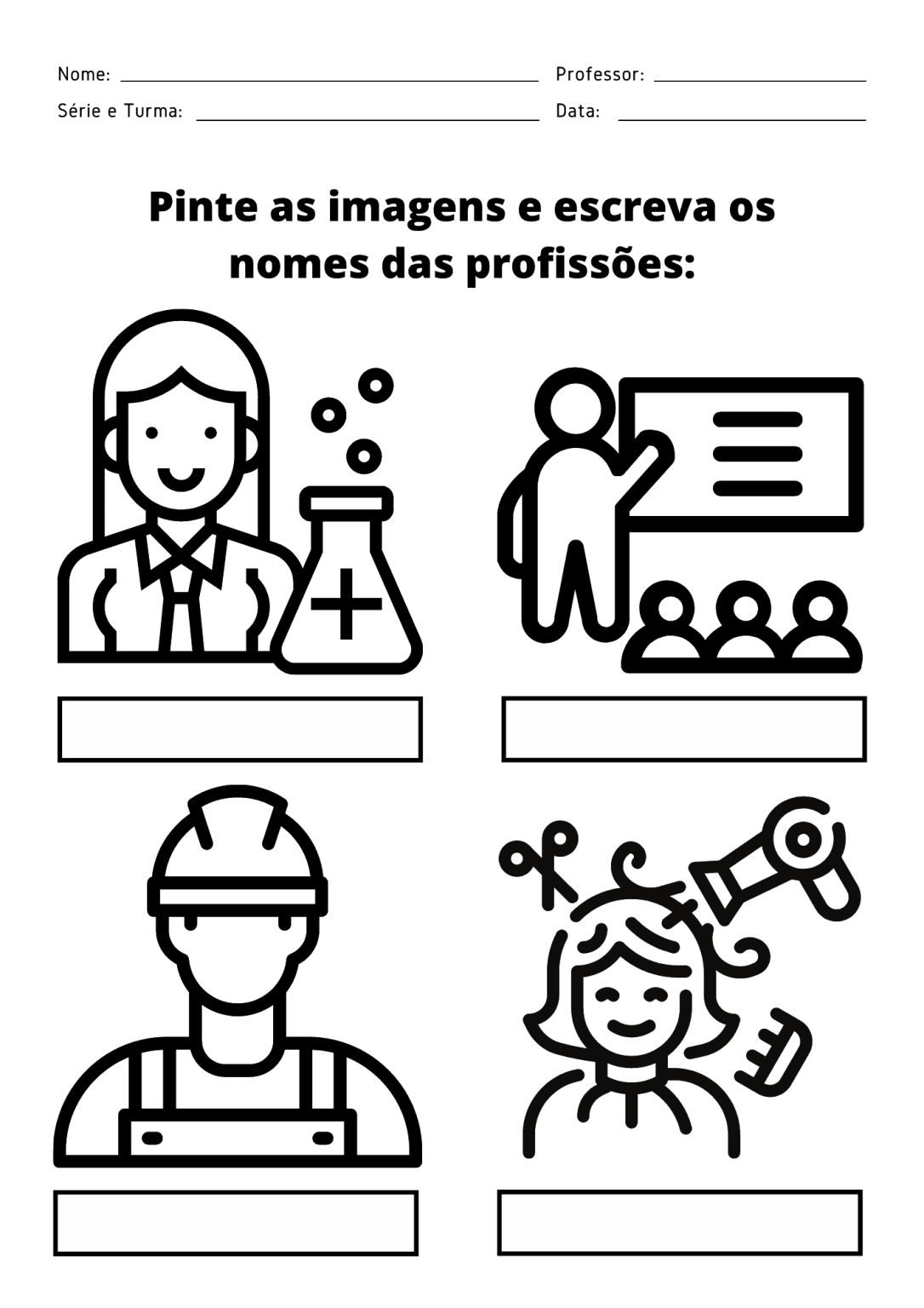 Atividades sobre profissões para educação infantil - Artesanato Passo a ...