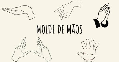 Molde de mão para imprimir grande e pequeno - Artesanato Passo a Passo!
