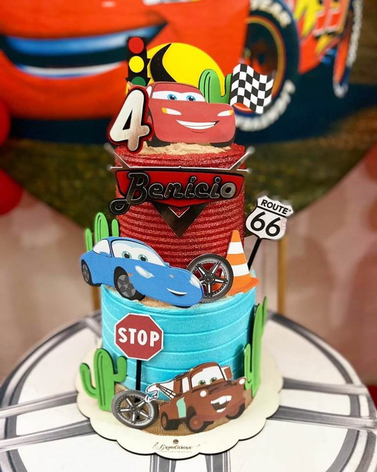 Bolo do Relâmpago McQueen: 50 modelos para encantar os convidados ...