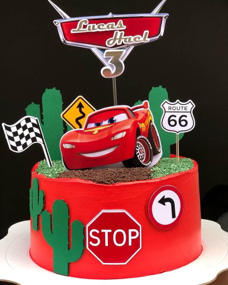 Bolo do Relâmpago McQueen: 50 modelos para encantar os convidados ...