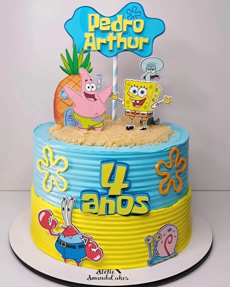 Bolo do Bob Esponja: 60 modelos diretos do fundo do mar - Artesanato ...