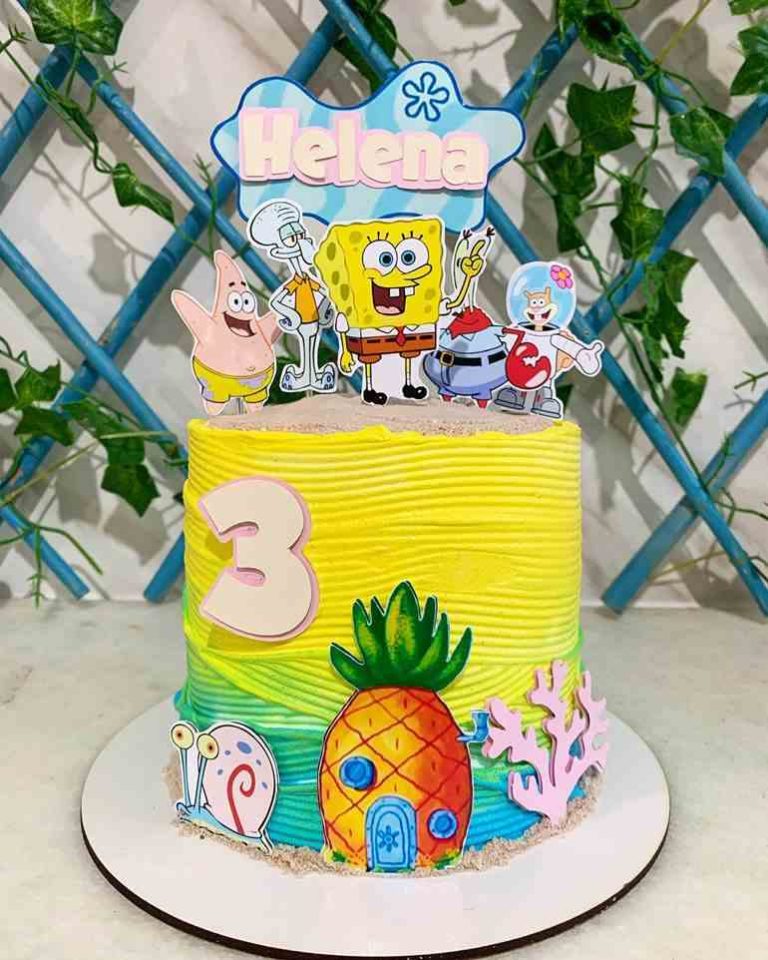 Bolo do Bob Esponja: 60 modelos diretos do fundo do mar - Artesanato ...