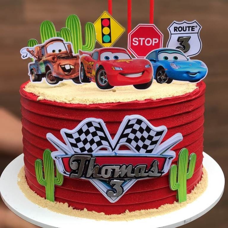 Bolo do Relâmpago McQueen: 50 modelos para encantar os convidados ...