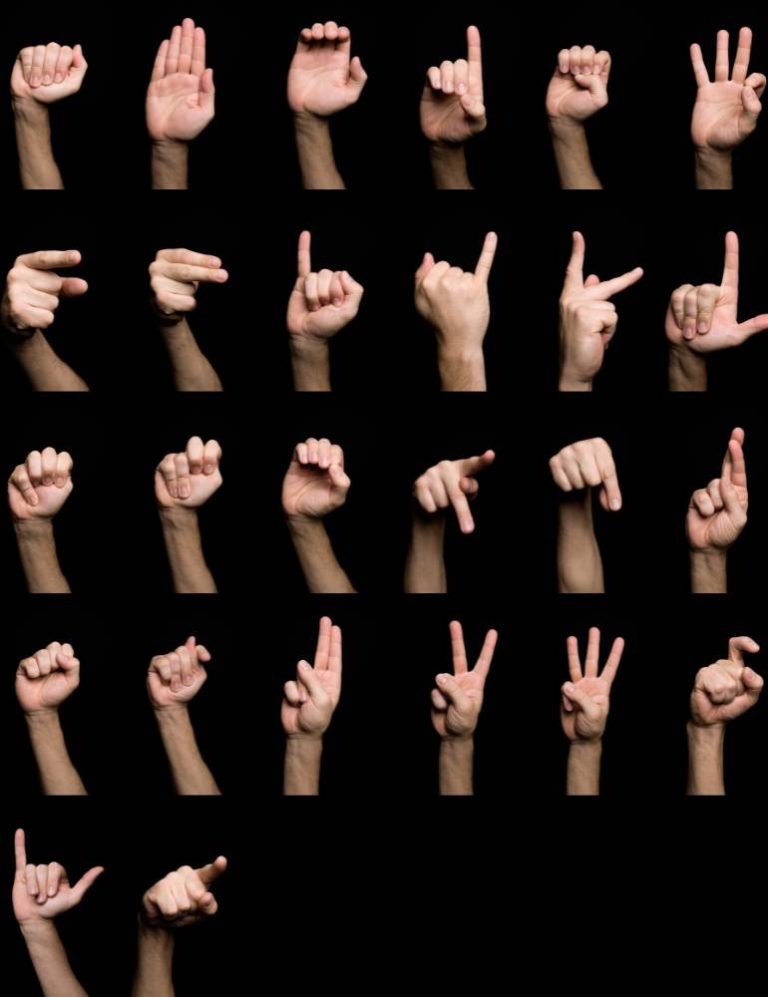 Alfabeto em libras para imprimir com imagens em PDF - Artesanato Passo ...