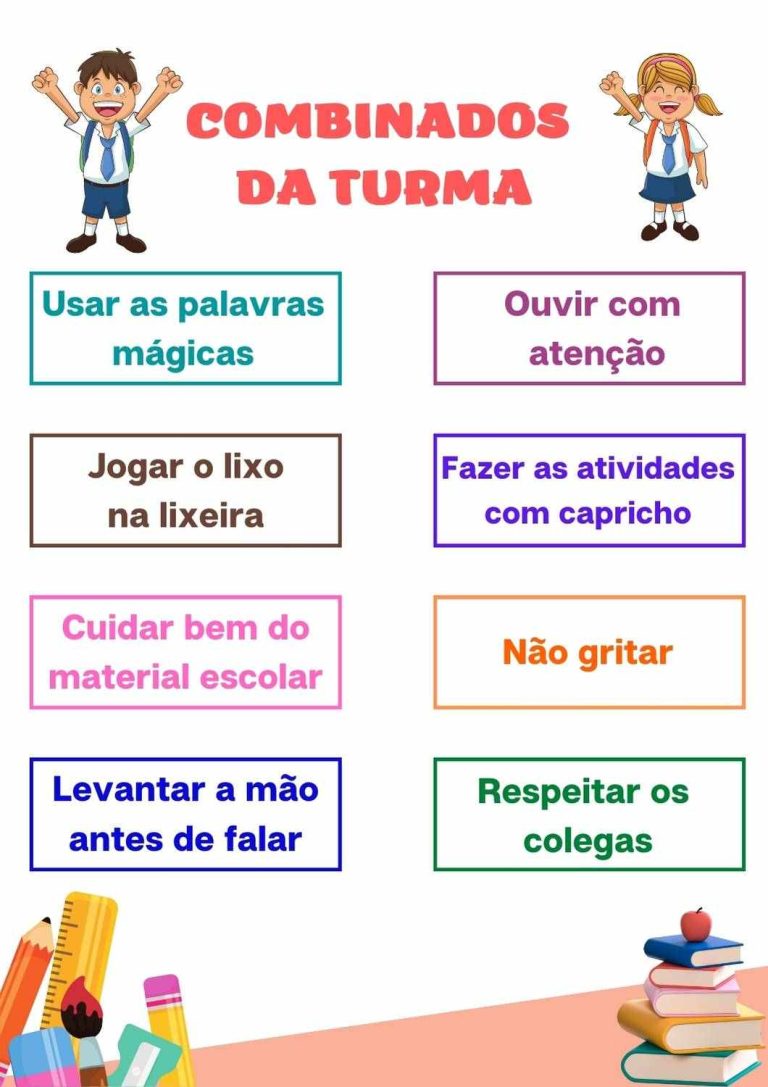 Combinados Educação Infantil para imprimir em PDF - Artesanato Passo a ...