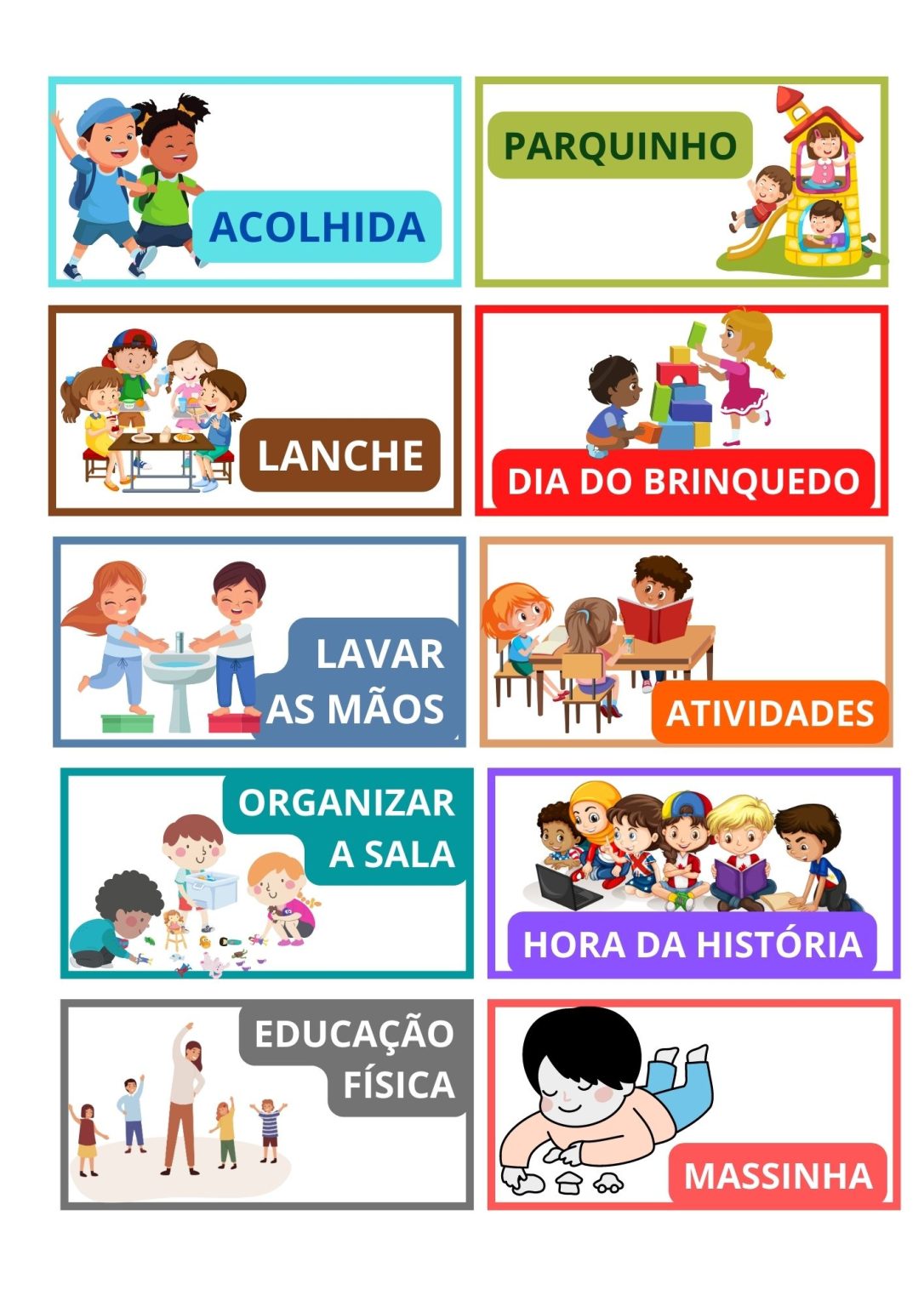 Rotina Diaria Infantil Para Imprimir - RETOEDU