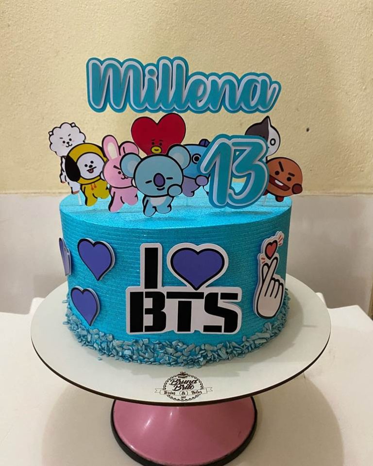 Bolo do BTS: 50 modelos fantásticos para decorar a festa - Artesanato ...