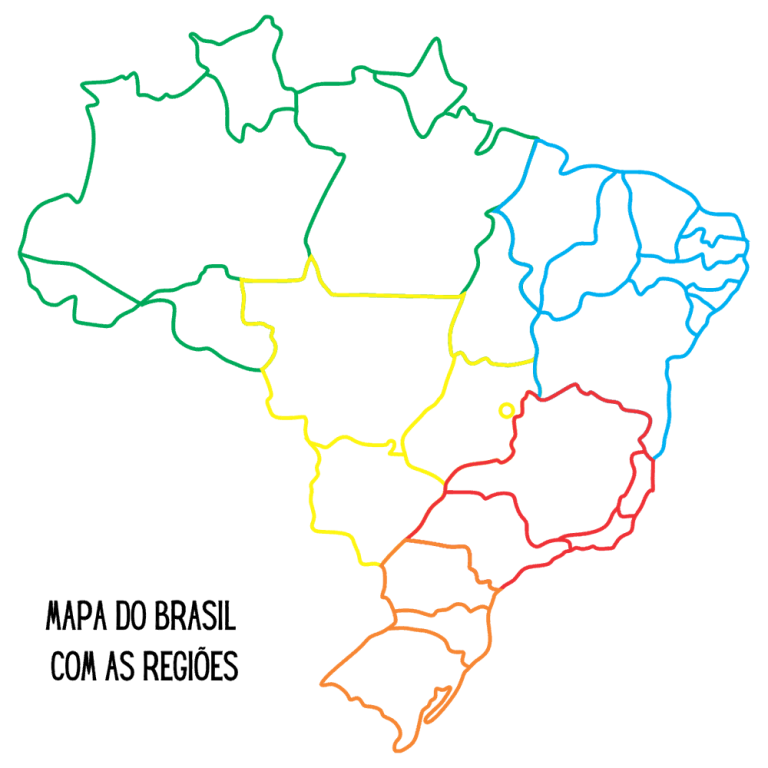 Mapa do Brasil para colorir e imprimir em PDF - Artesanato Passo a Passo!