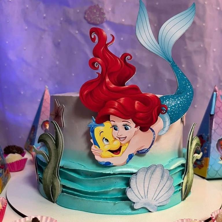 Bolo da Ariel: 70 modelos que as crianças vão amar - Artesanato Passo a ...