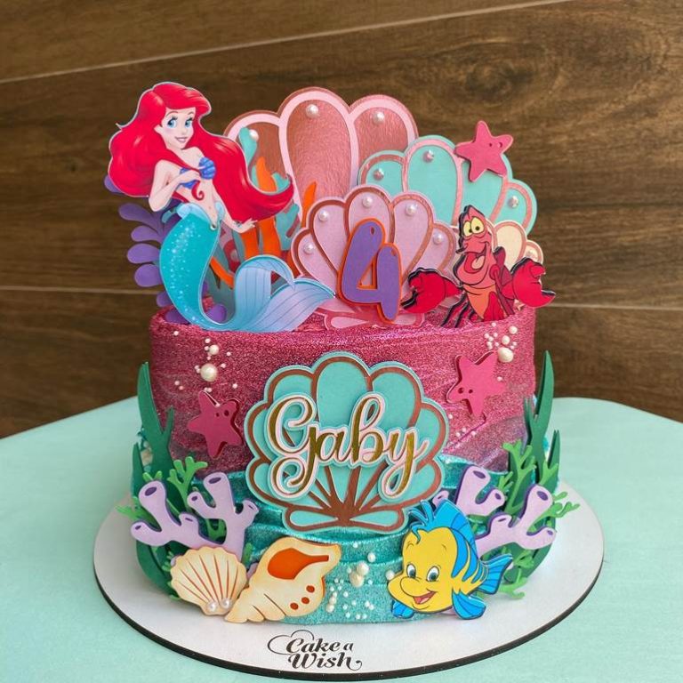 Bolo da Ariel: 70 modelos que as crianças vão amar - Artesanato Passo a ...