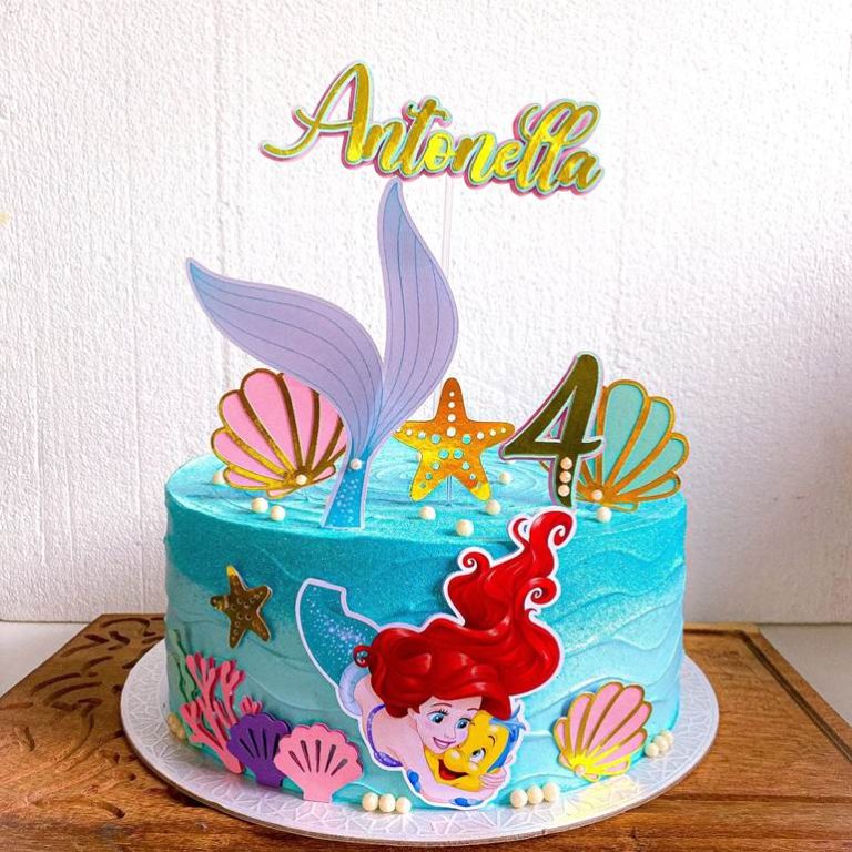 Bolo da Ariel: 70 modelos que as crianças vão amar - Artesanato Passo a ...