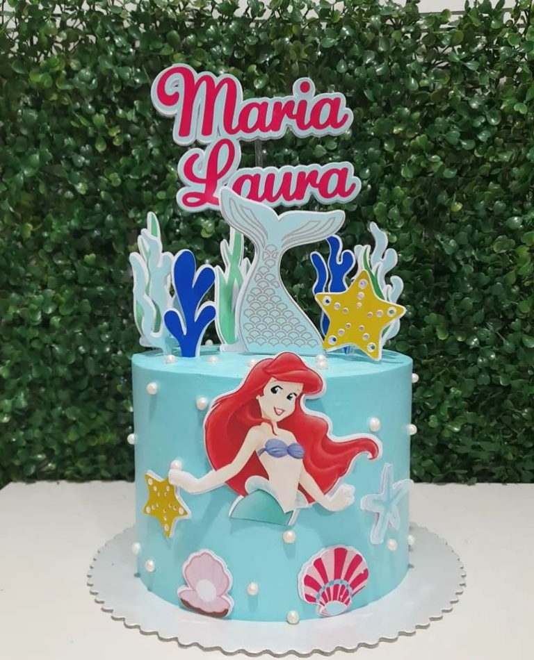 Bolo da Ariel: 70 modelos que as crianças vão amar - Artesanato Passo a ...