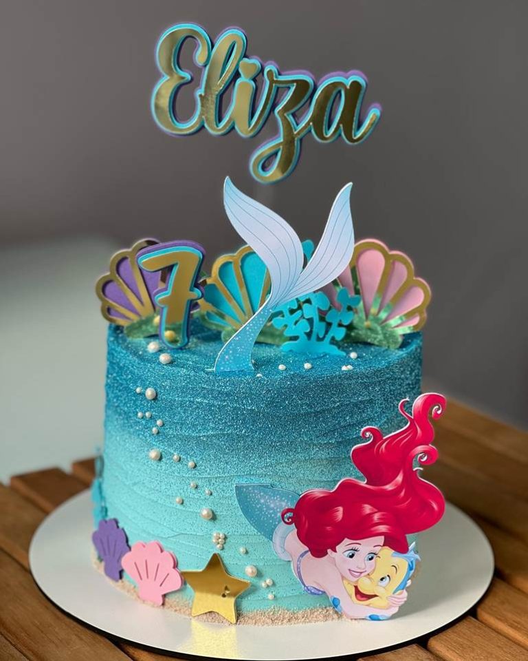 Bolo da Ariel: 70 modelos que as crianças vão amar - Artesanato Passo a ...