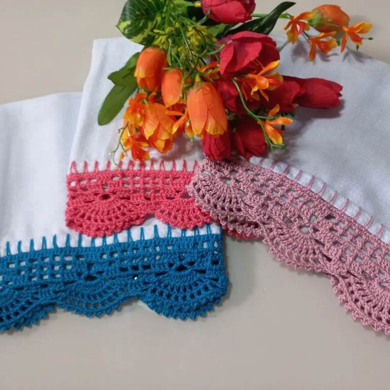 Barrado de crochê para pano de prato para iniciantes: tutorial completo ...