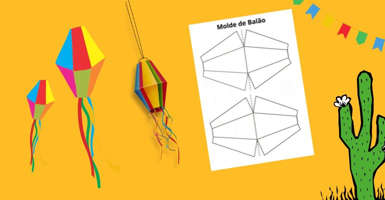 Balão Junino: molde para imprimir, colorir e decorar - Artesanato Passo ...