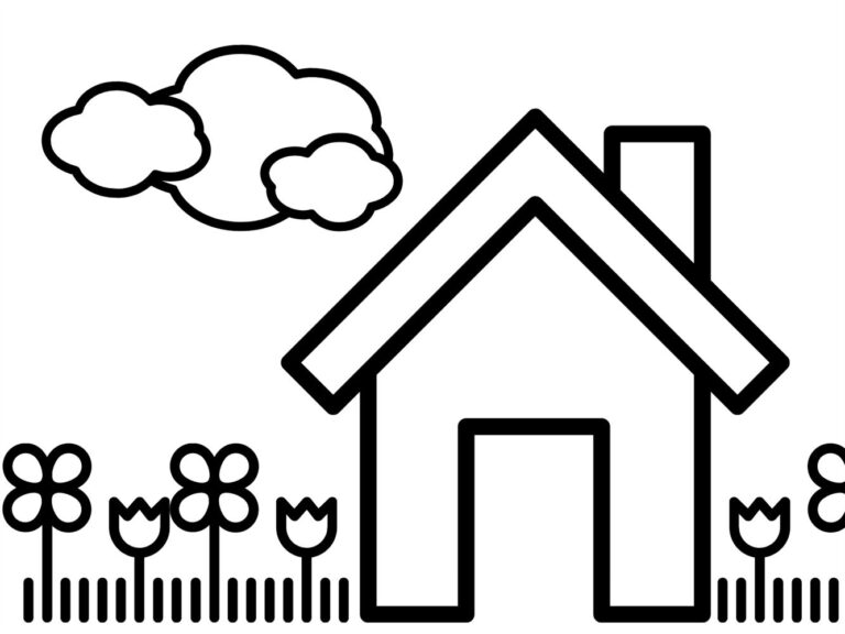 Casas para colorir: desenhos para pintar e molde para recortar ...