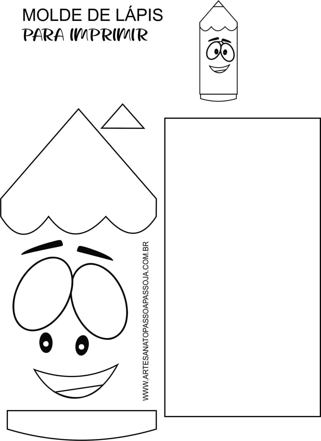 Molde de lápis para imprimir grande em PDF - Artesanato Passo a Passo!