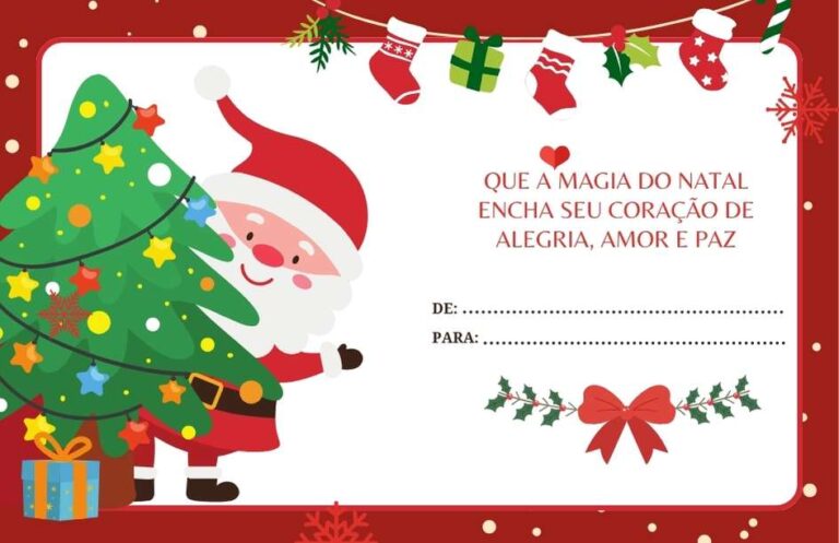 Cartãozinho de Natal: como fazer, modelos para imprimir em PDF ...