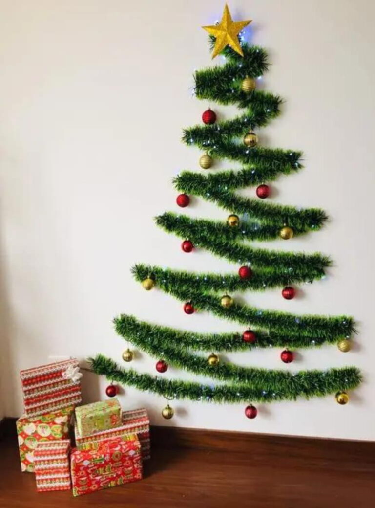 Árvore de Natal na parede: como fazer, tutoriais fáceis e ideias ...