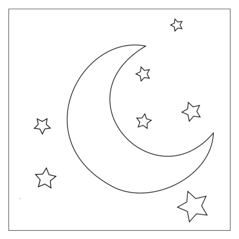 Molde de Lua para imprimir em tamanho grande - Artesanato Passo a Passo!