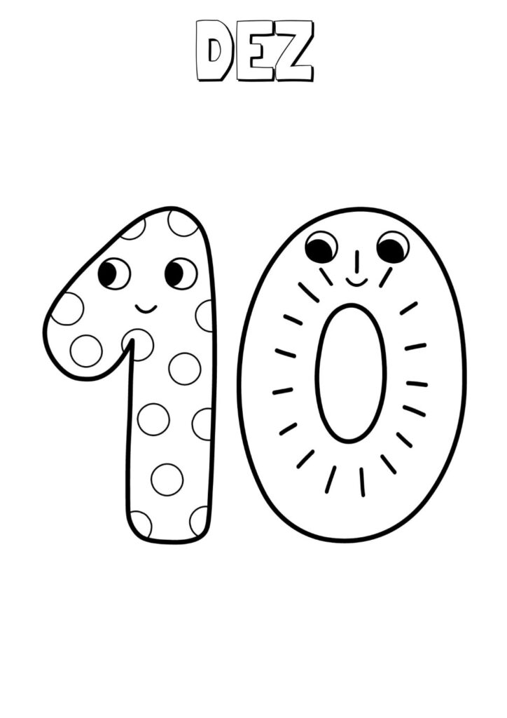 Numerais para colorir e imprimir em PDF - Artesanato Passo a Passo!