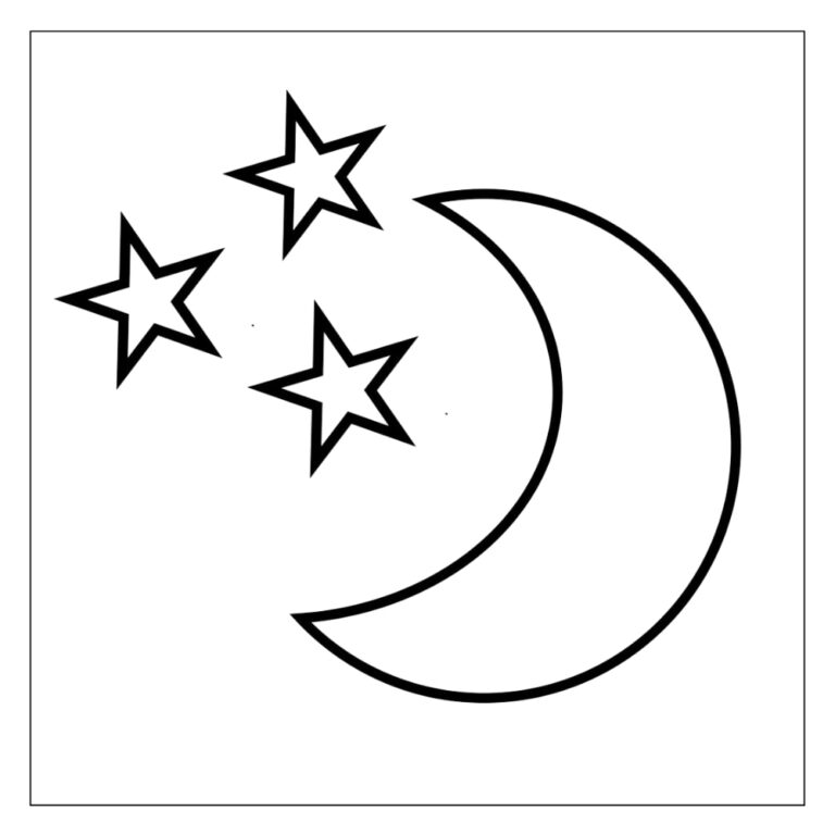 Molde de Lua para imprimir em tamanho grande - Artesanato Passo a Passo!