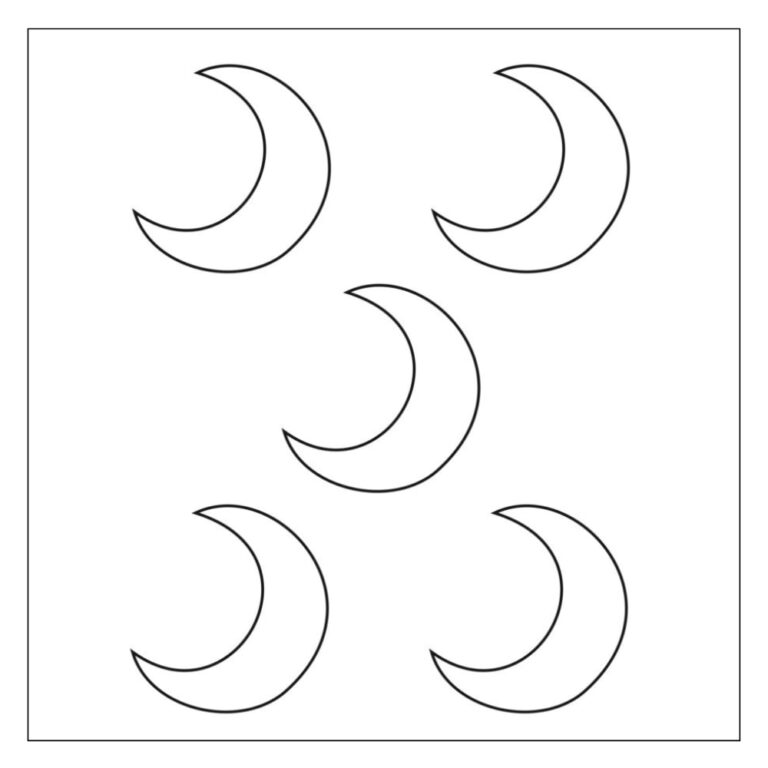 Molde de Lua para imprimir em tamanho grande - Artesanato Passo a Passo!