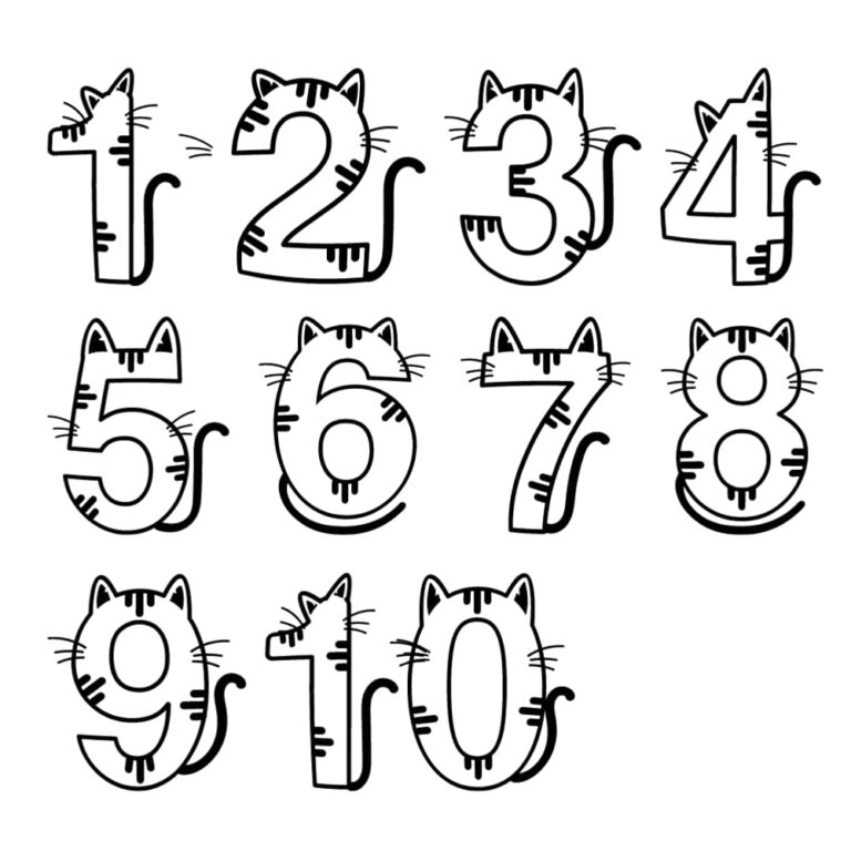 Numerais para colorir e imprimir em PDF - Artesanato Passo a Passo!