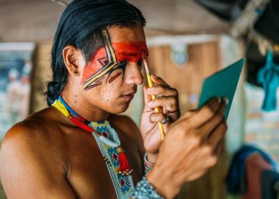 Pintura indígena no rosto masculino, feminino e infantil - Artesanato ...