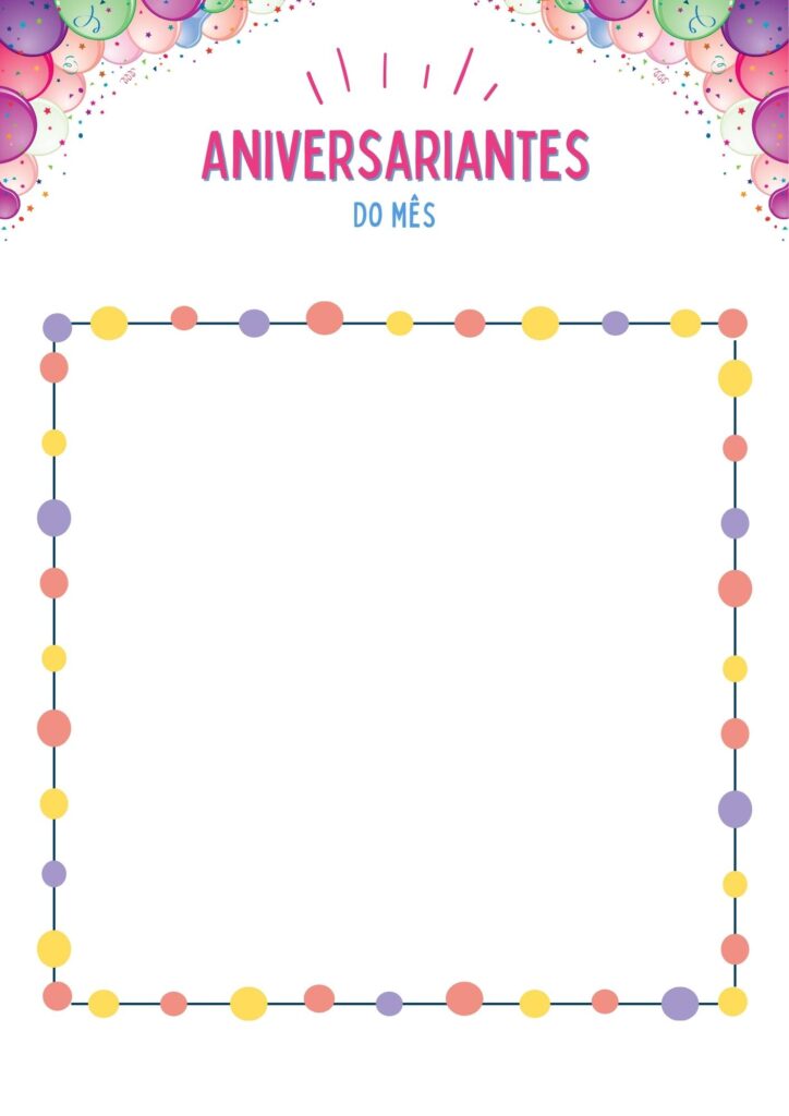 Quadro de aniversariantes para imprimir - Artesanato Passo a Passo!