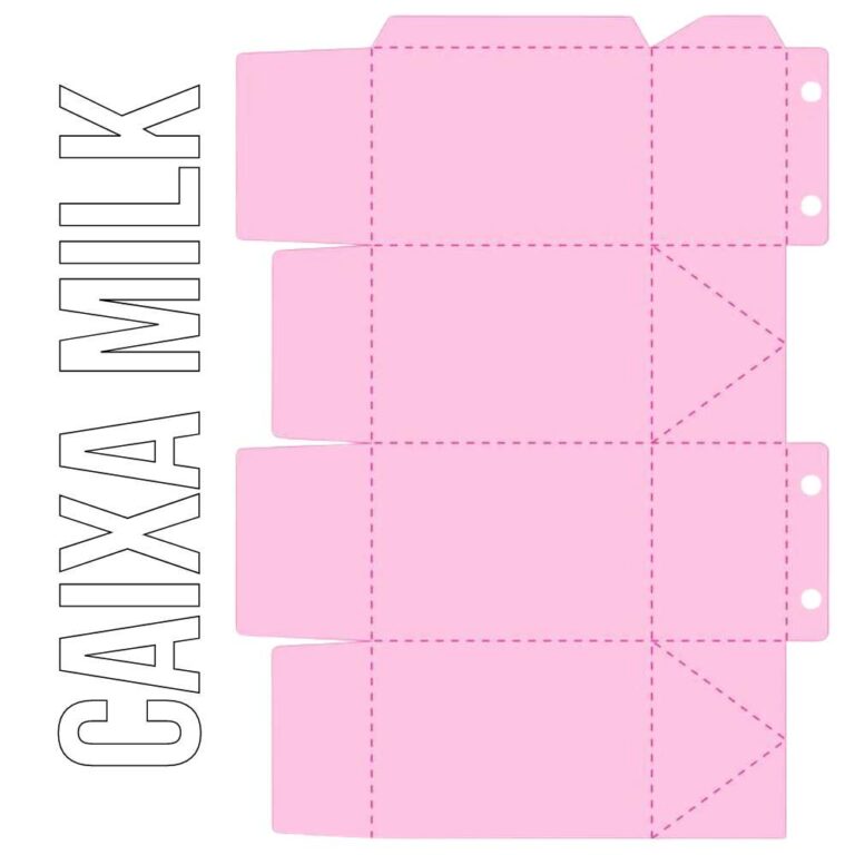 Molde de Caixa Milk para imprimir em PDF grátis - Artesanato Passo a Passo!