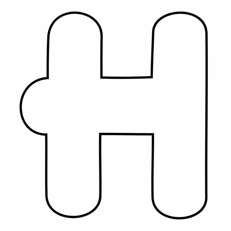 Molde letra H para imprimir e recortar - Artesanato Passo a Passo!