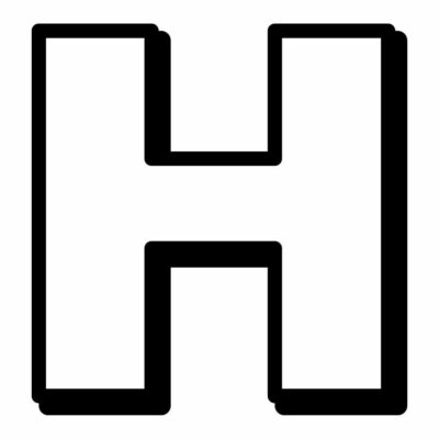 Molde letra H para imprimir e recortar - Artesanato Passo a Passo!