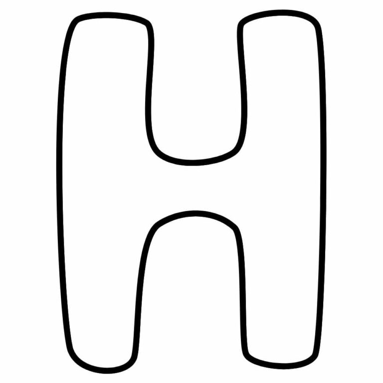 Molde letra H para imprimir e recortar - Artesanato Passo a Passo!