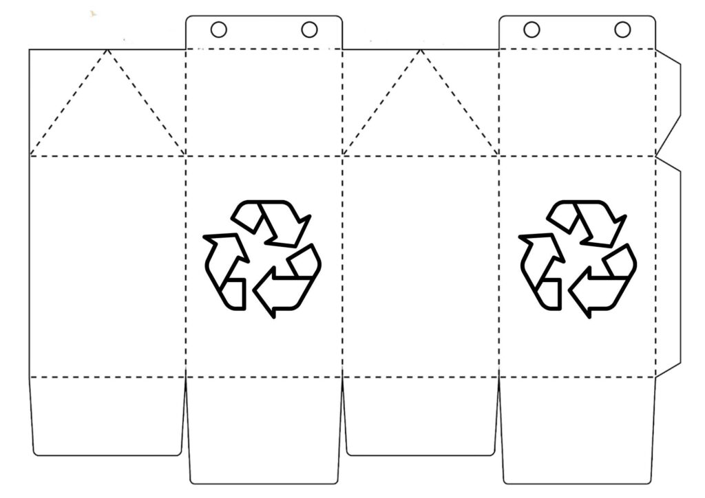 Molde de lixeira reciclável para imprimir - Artesanato Passo a Passo!