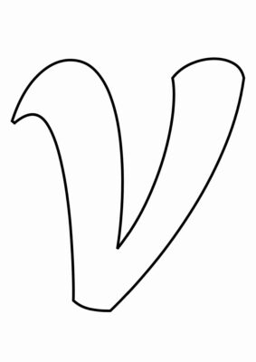 Molde letra V para imprimir grande - Artesanato Passo a Passo!